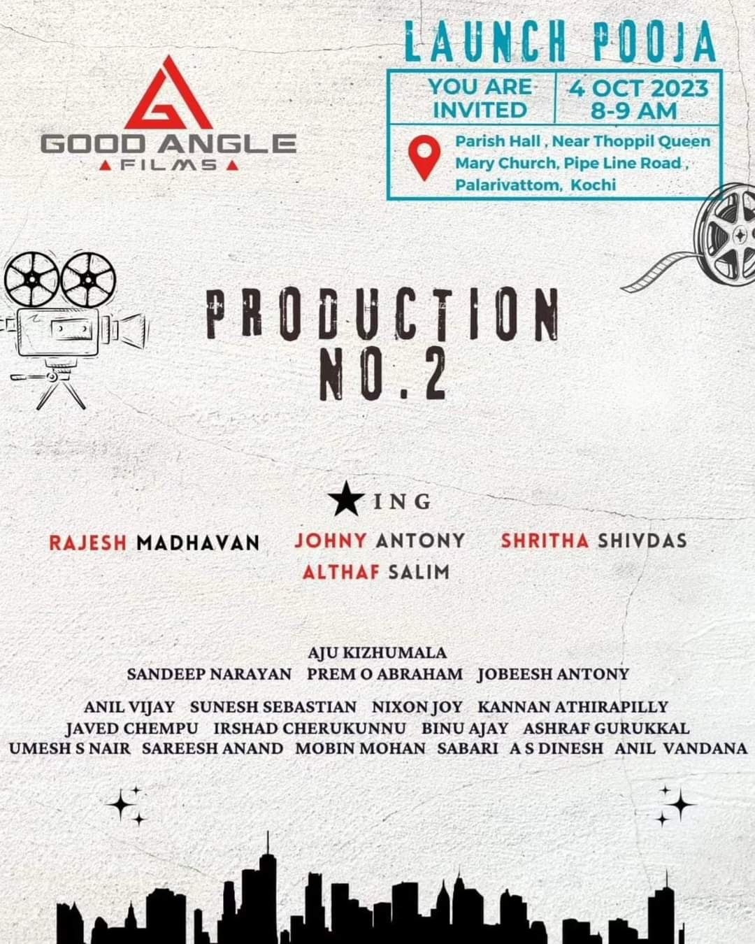 Rajesh Madhavan - Sridha Sivadas film started rolling